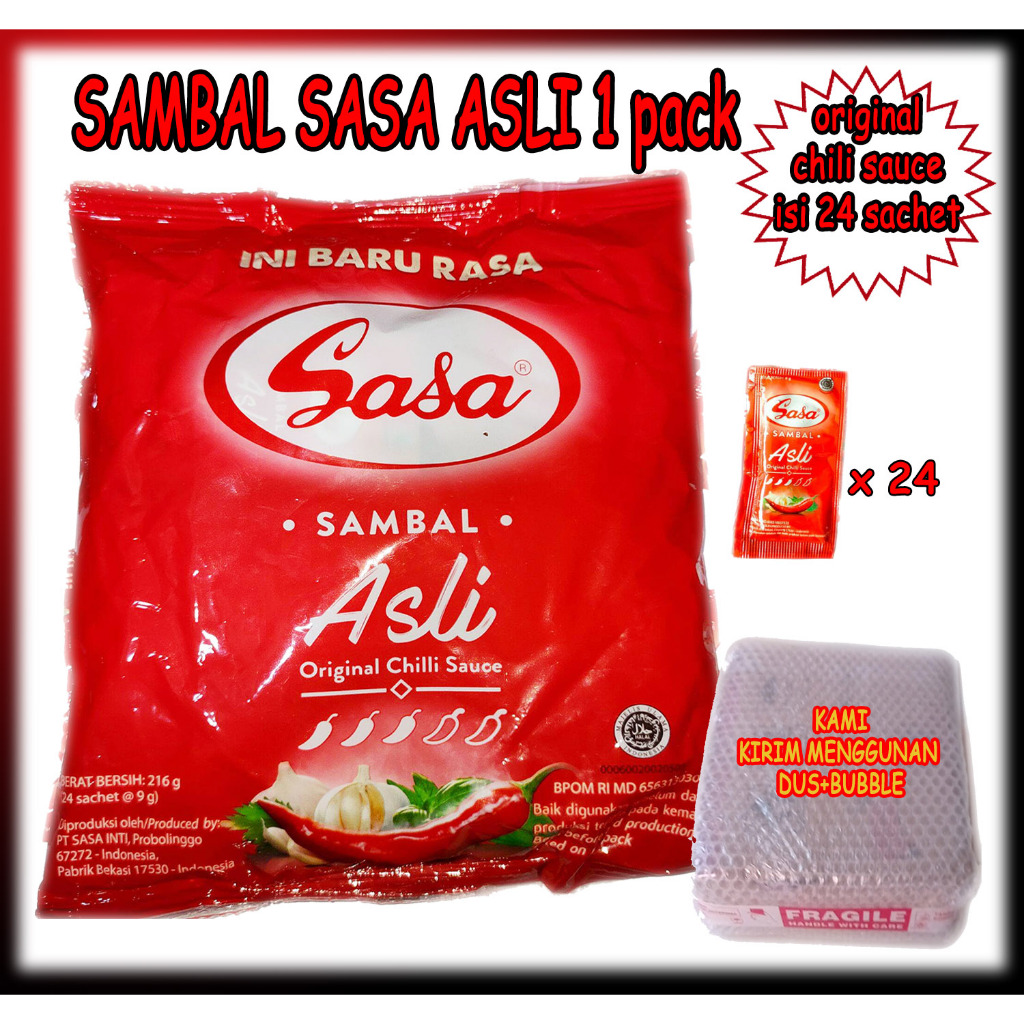 Jual Sambal Sasa Asli Dijual 1 pack isi 24 sachet total berat 1 pack ...