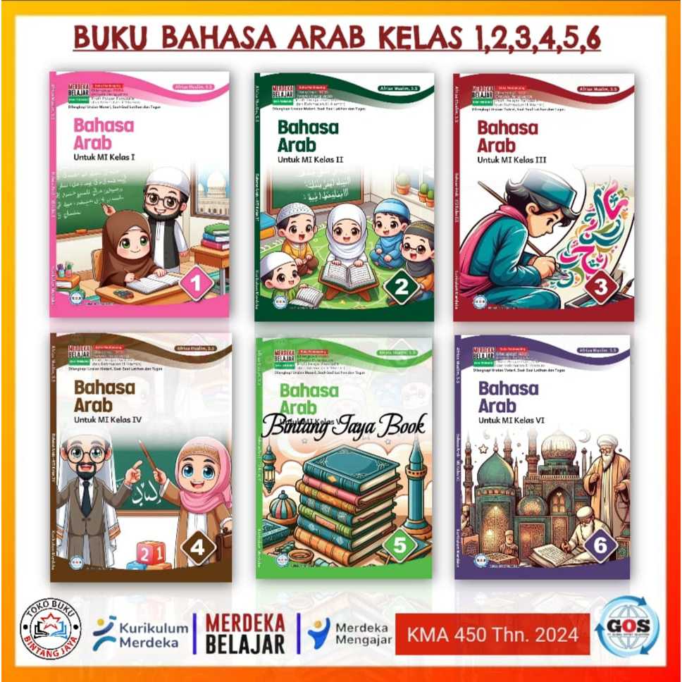 Jual Penerbit GOS Buku MI KMA 450 - Buku Siswa Bahasa Arab Kelas 1,2,3,4,5,6 MI Kurikulum ...