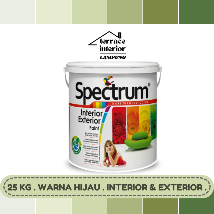 Jual Cat Tembok Spectrum Interior & Exterior Warna Hijau 25 Kg | Shopee ...