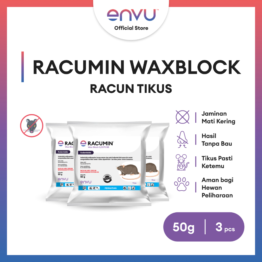 Jual Racumin WaxBlock 50g - Racun Tikus Ampuh (3Pcs) | Shopee Indonesia