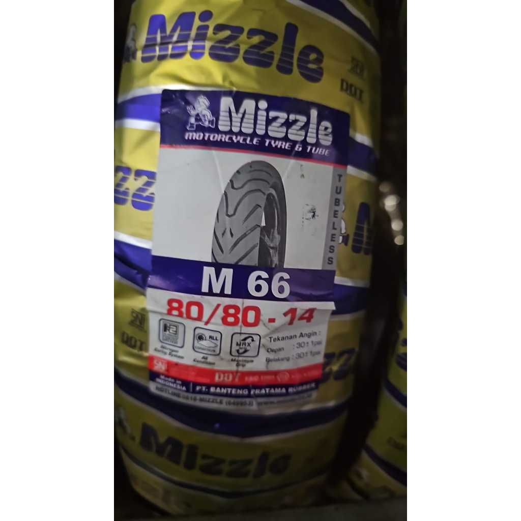 Jual Ban mizzle tubeless 80/80-14 m66 m 66 - m77 m 77 (1 ban) | Shopee ...
