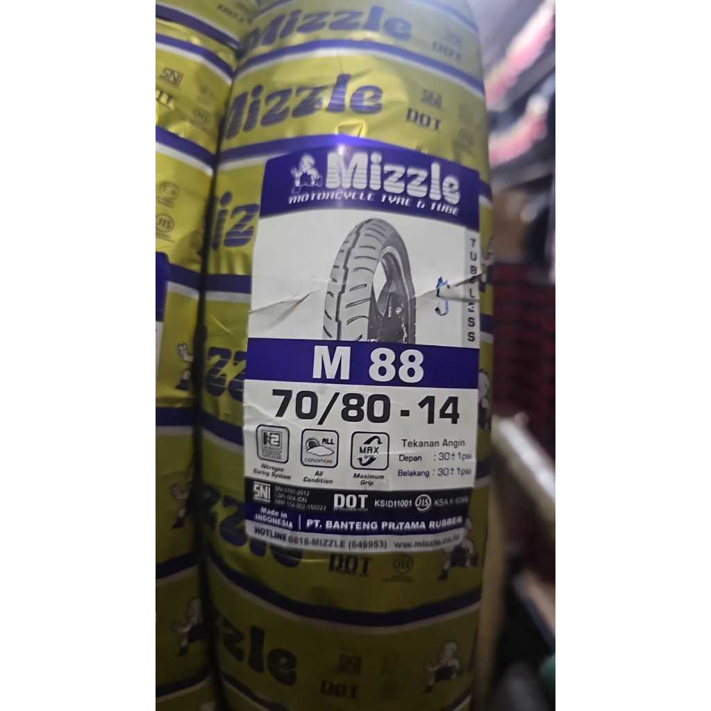 Jual Ban mizzle tubeless 70/80-14 m88 m 88 (1 ban) | Shopee Indonesia