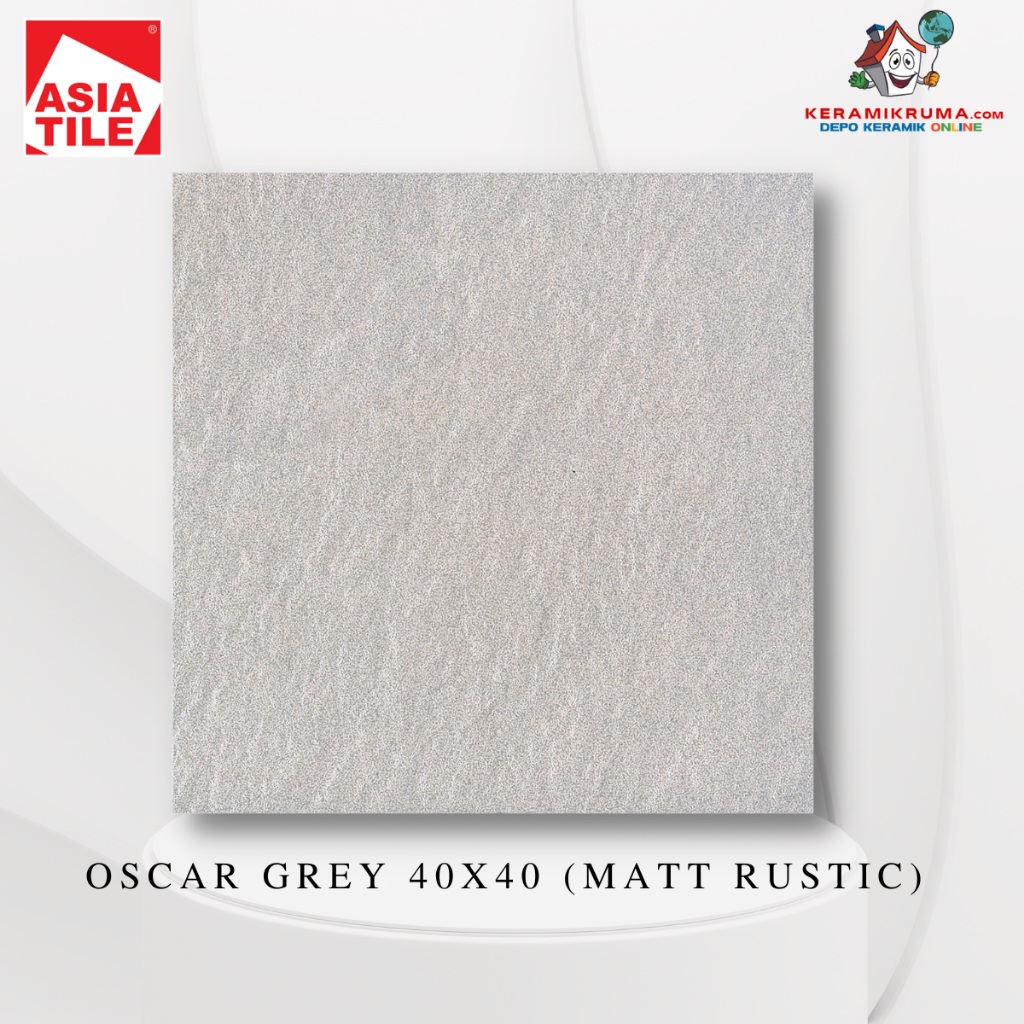 Jual Keramik Lantai Asia Tile 40x40 Oscar Grey Matt Rustic Kasar ...