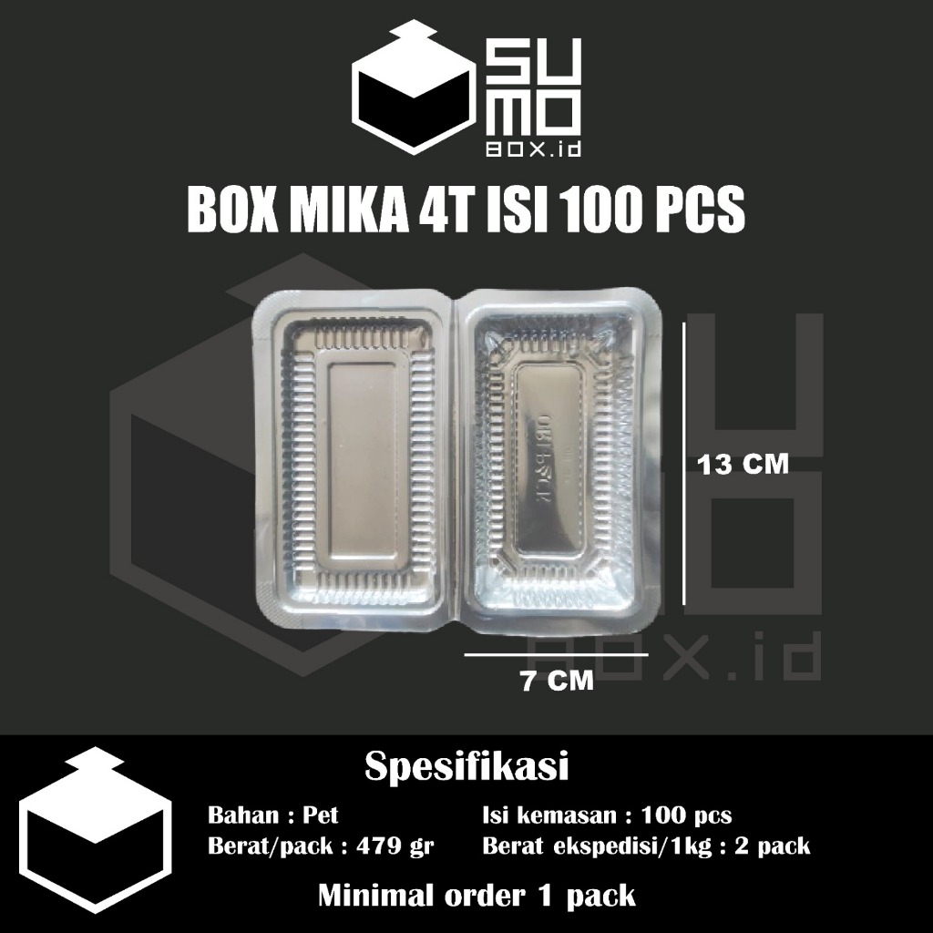 Jual Kotak Mika Plastik ukuran 4T isi 100pcs / Box Makanan Kue Roti ...