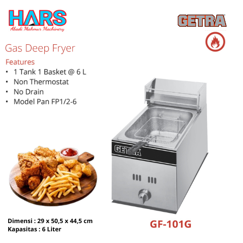 Jual Getra Gas Deep Fryer 6 Liter GF-101G 1 Tank 1 Basket / Pengorengan ...