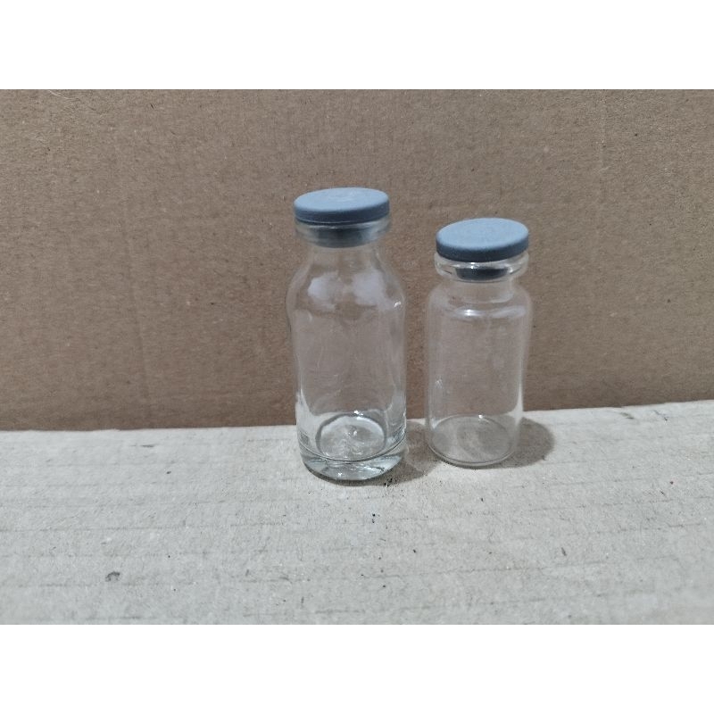 Jual Botol kaca 15ml vial / botol pinisilin / botol tester tutup rubber ...