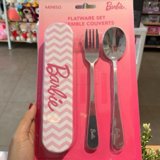 Jual Miniso Barbie Collection Flatware Set (Fork & Spoon) Sendok Garpu ...