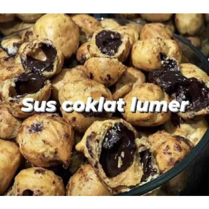 Jual sus coklat lumer/kue soes/sus coklat lumer isi 1kg 500gr 250gr ...