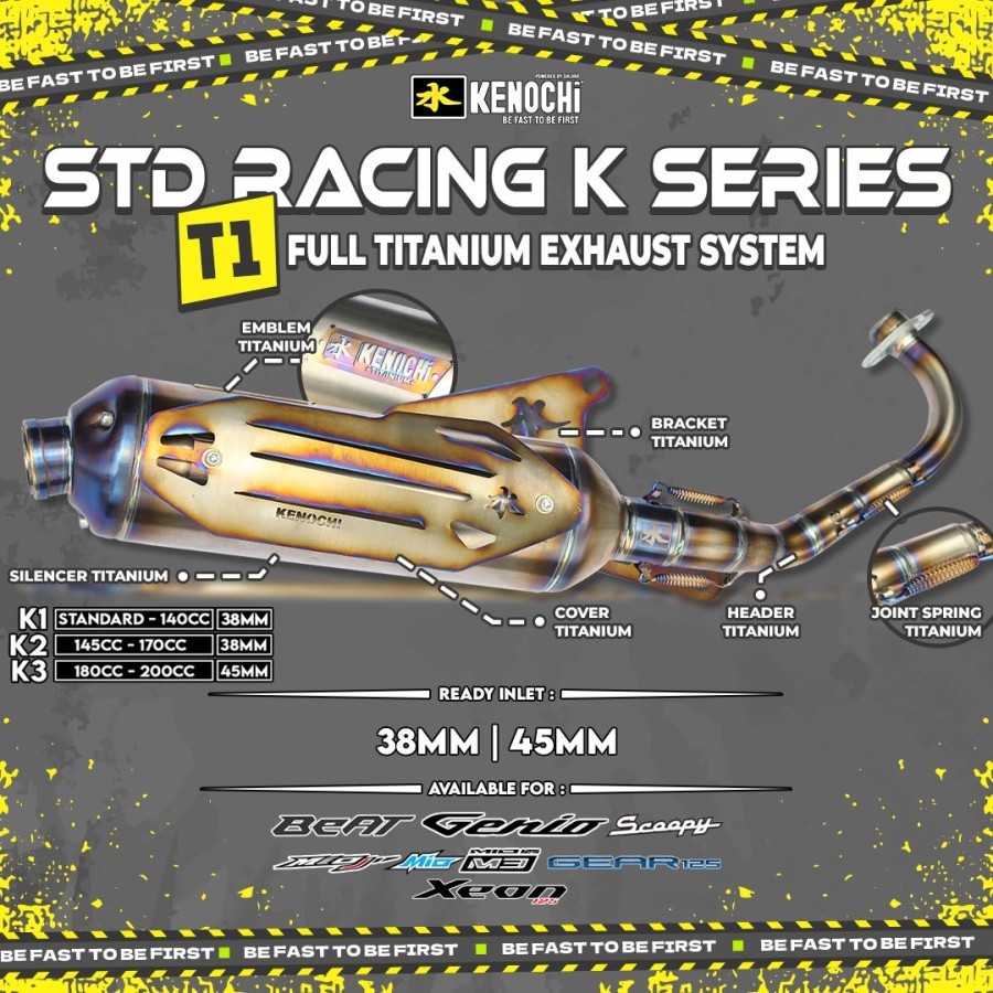 Jual Knalpot STD Racing type K series TITANIUM for MIO BEAT MIO J M3 ...