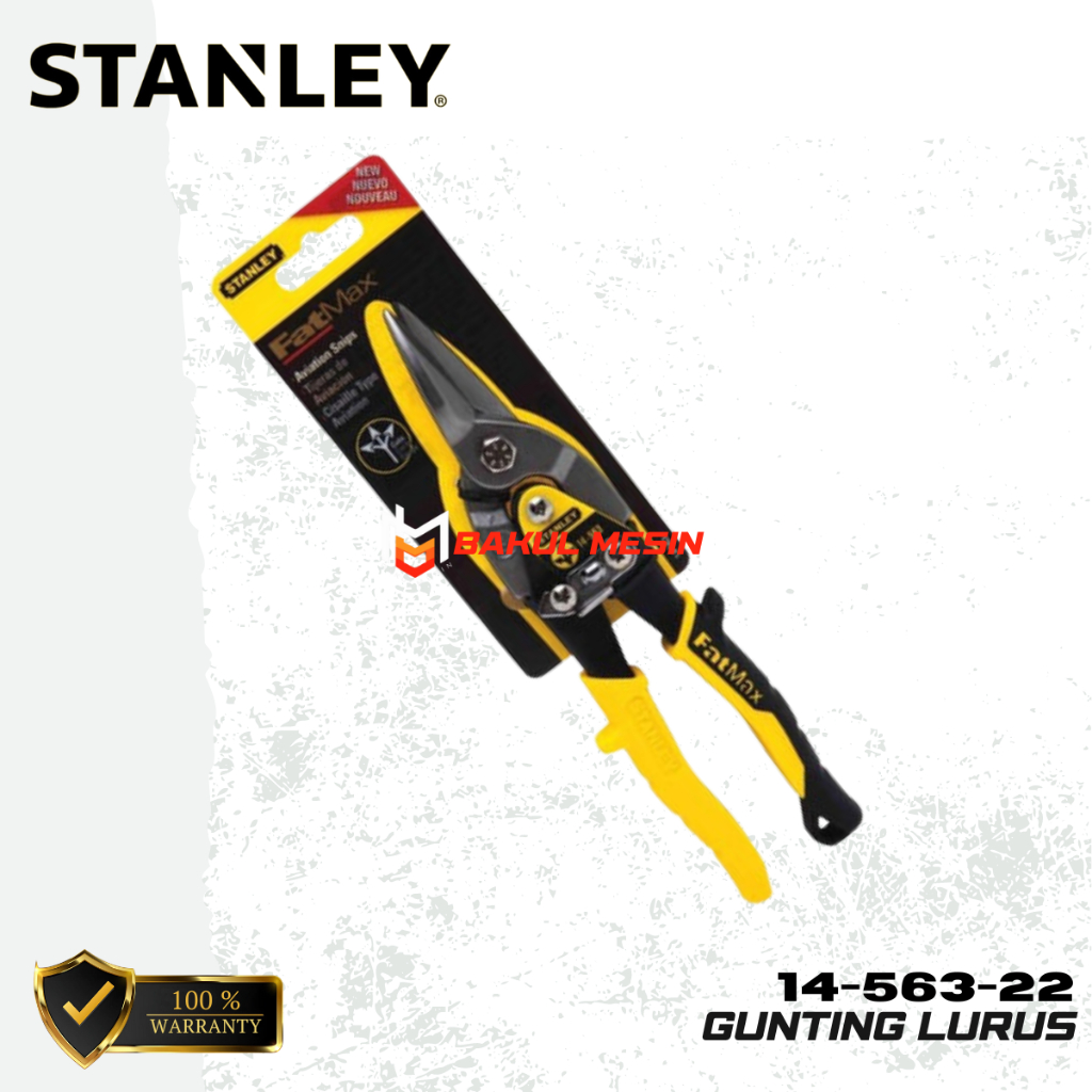 Jual STANLEY 14-563-22 Max Steel Aviation Snips Straight Gunting Lurus ...