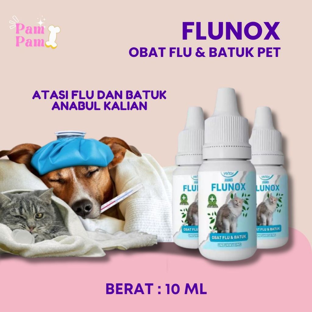 Jual Flunox Obat Batuk Pilek Kucing Anti Virus Flu Pilek Bersin Batuk ...