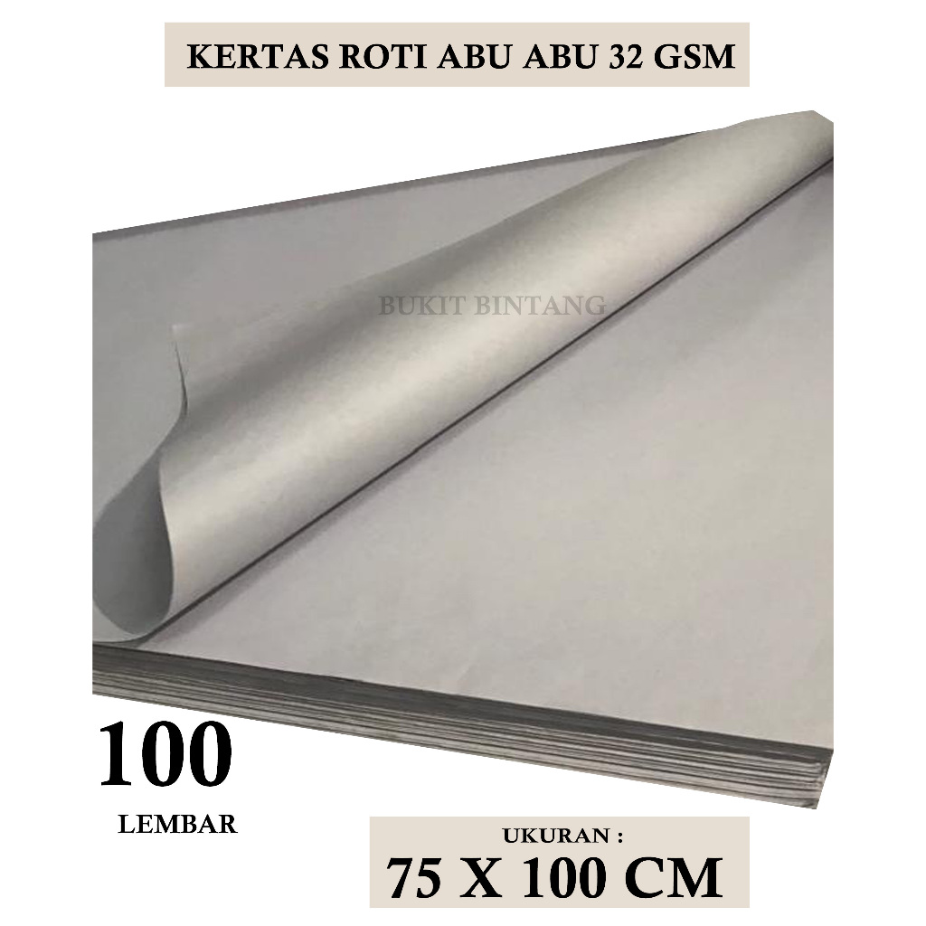 Jual KERTAS ROTI / BAKING PAPER / KERTAS ROTI ABU ABU 32 GSM UKURAN ...