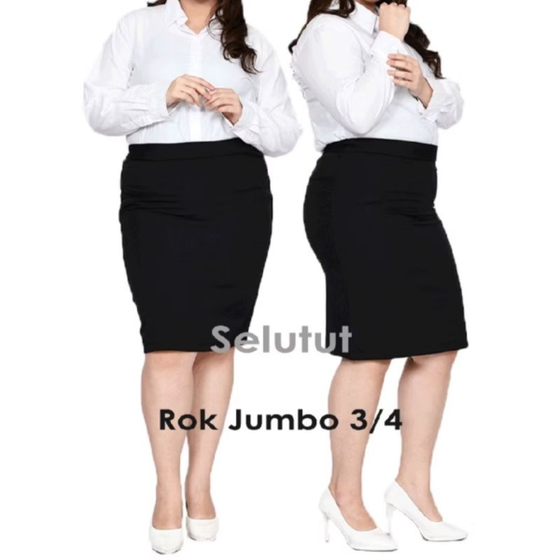 Jual Rok Span Pendek Hitam // Rok Span Pendek Jumbo XXL // Rok Span ...
