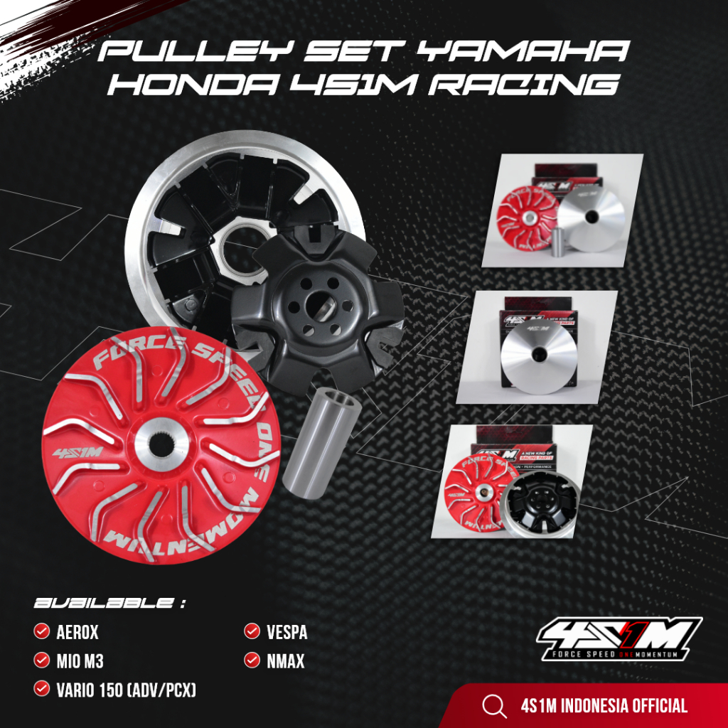 Jual PULLEY SET 4S1M RACING BEAT FI/VARIO 150/ADV/PCX/VESPA/M3/AEROX ...