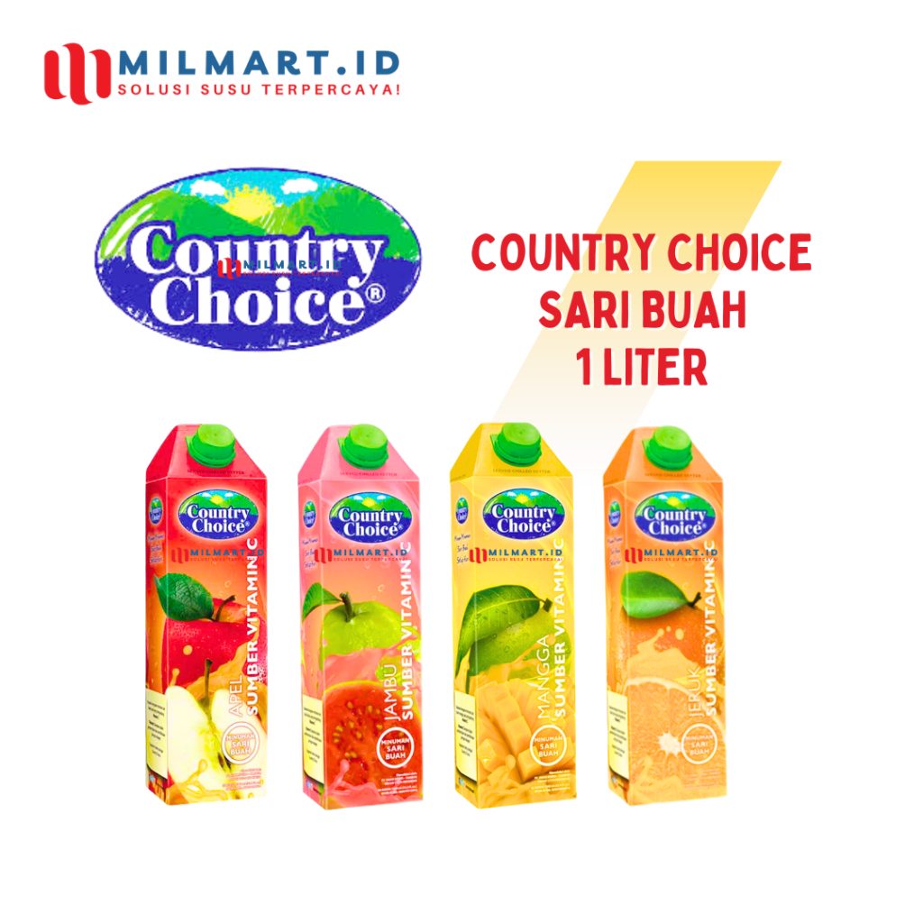 Jual COUNTRY CHOICE FRUIT JUICE 1 L JERUK/APEL/JAMBU/MANGGA MINUMAN ...