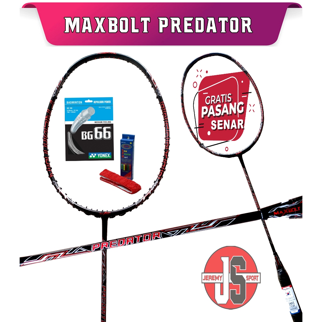 Jual Raket Badminton / Bulutangkis Maxbolt Predator Original 32 LBS ...