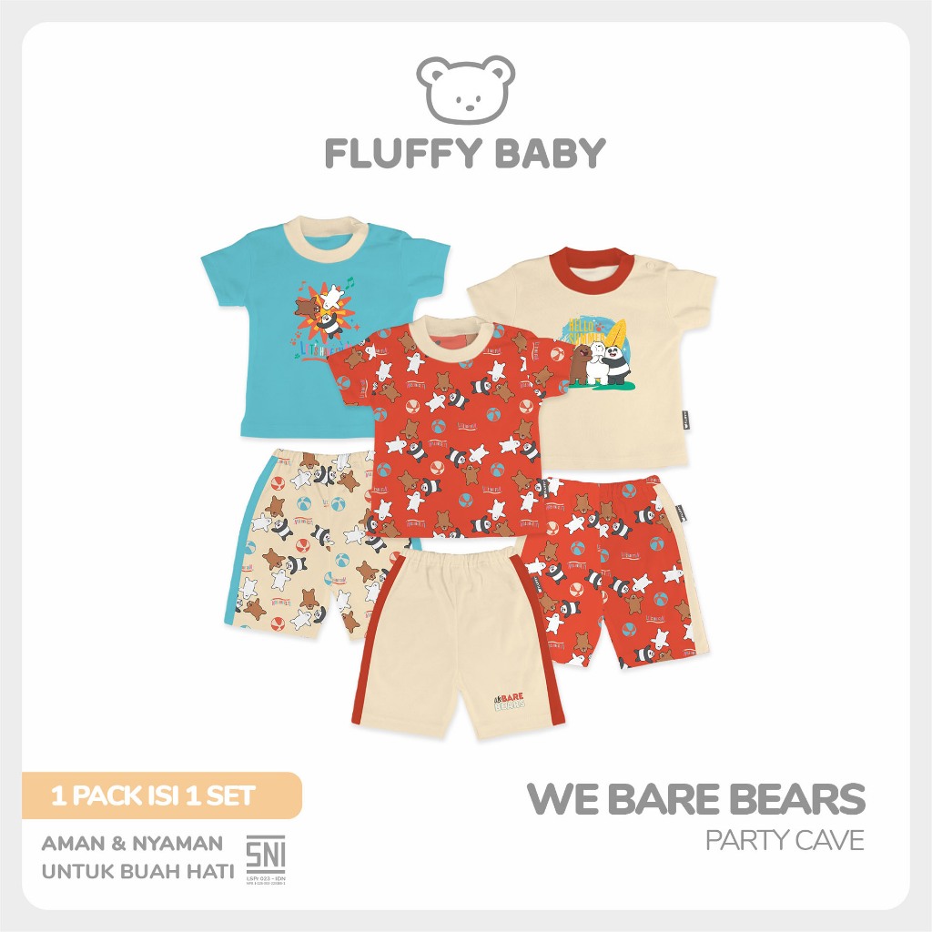 Jual FLUFFY Setelan Oblong Pendek Celana 3/4 Bis We Bare Bears Daily (Isi 1Pasang) SOD3X WPD ...