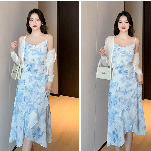 Jual EMITA BLOOM baju dress biru muda pantai wanita dress press body ...