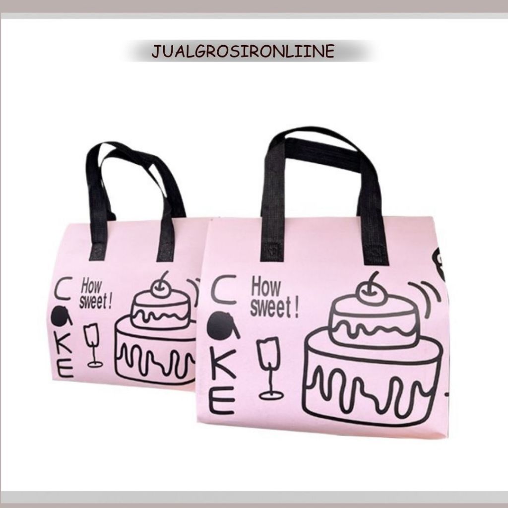 Jual Paper Bag Kain Tahan Panas Pink Cake Goodie Bag Ta Kantong Premiun ...