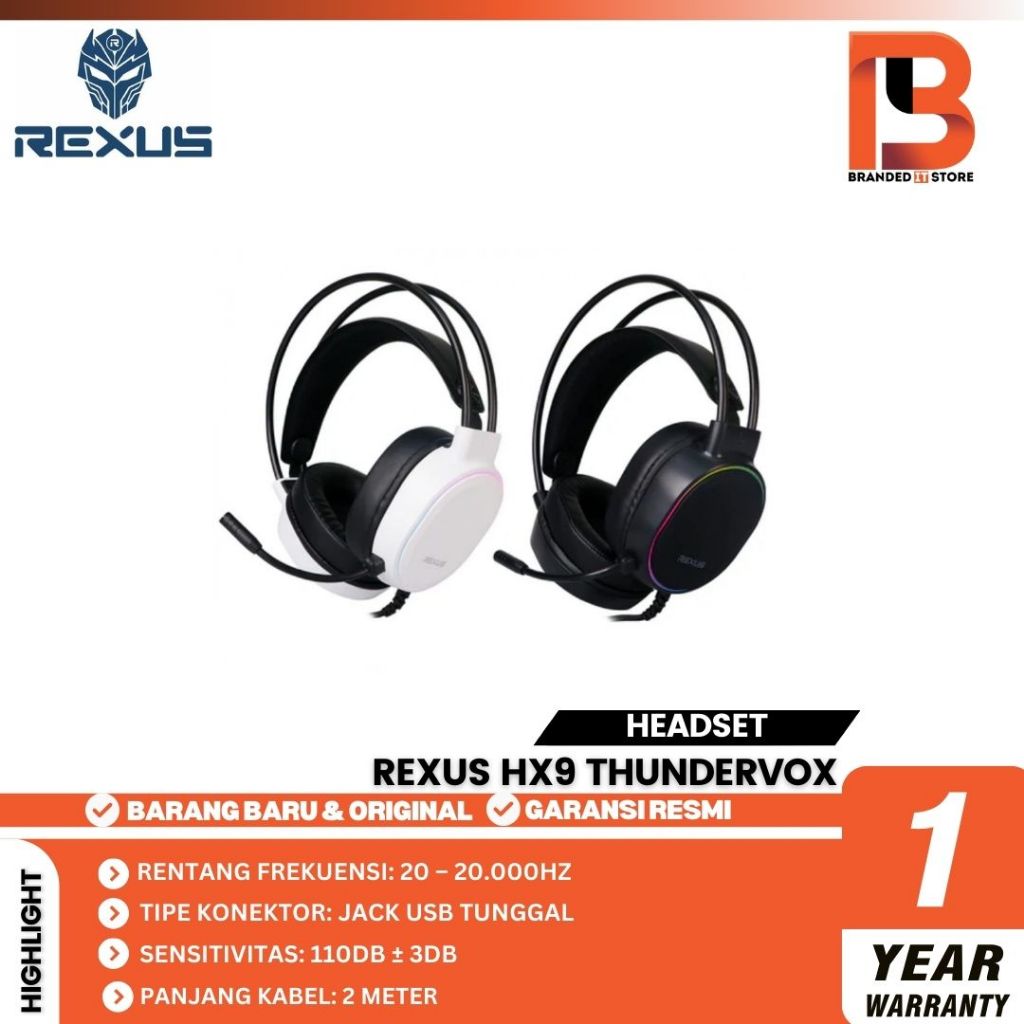 Jual Headset Gaming Rexus Thundervox HX-9 HX9 7.1 RGB Surround Sound ...