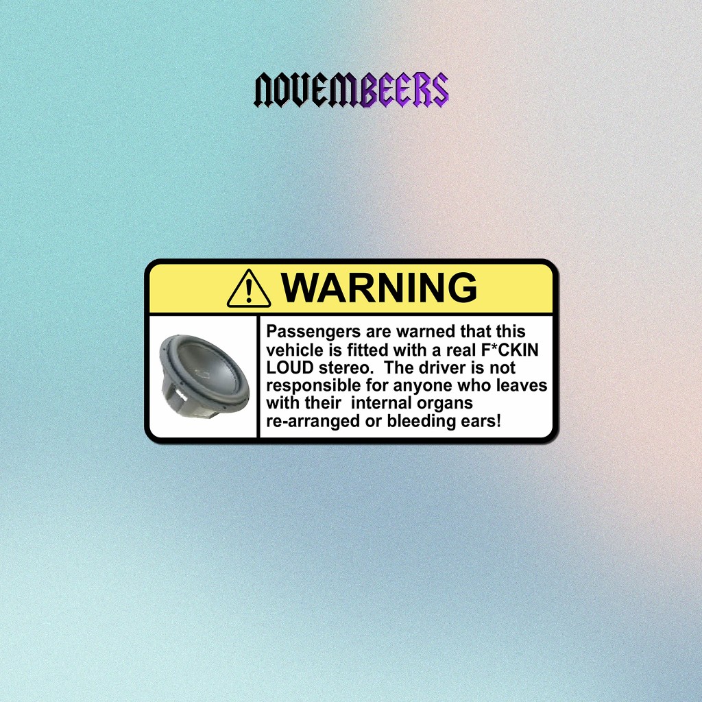 Jual Stiker Vinyl Warning Loud Stereo Sticker Vinyl Glossy | Shopee ...