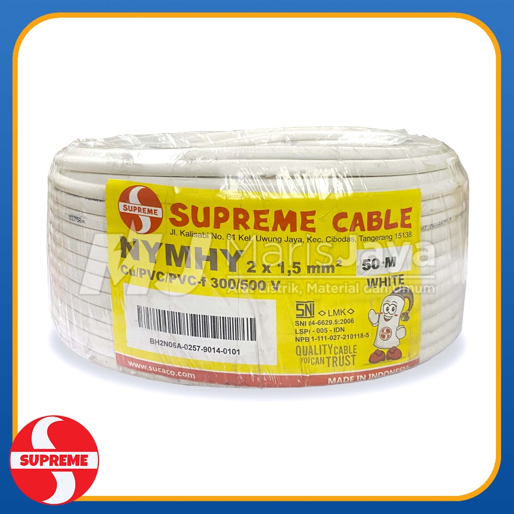 Jual Kabel Serabut SUPREME NYMHY 2x1,5 2x1.5 mm 50 meter (PER ROLL) | Shopee Indonesia
