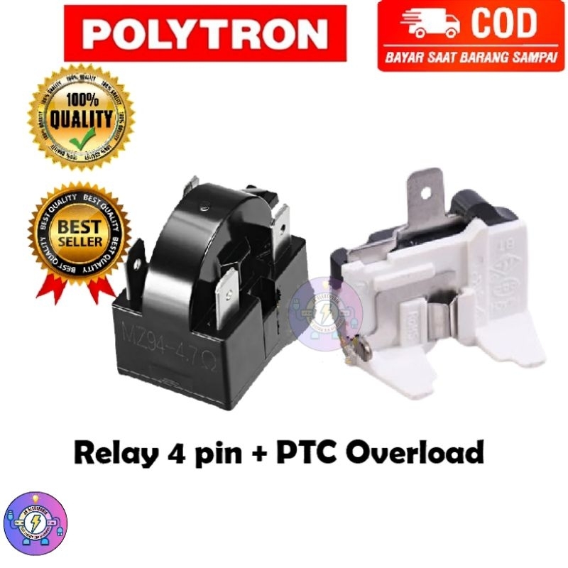 Jual Satu set Relay PTC Dan overload Kulkas Polytron 1 pintu dan 2 ...