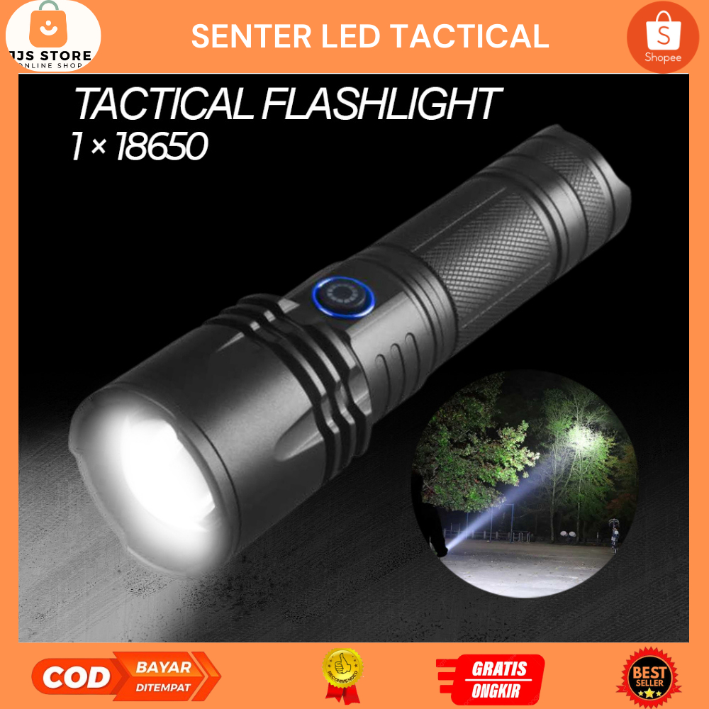 Jual Senter LED Tactical Super Terang Flashlight XHP50 1500 Lumens ...