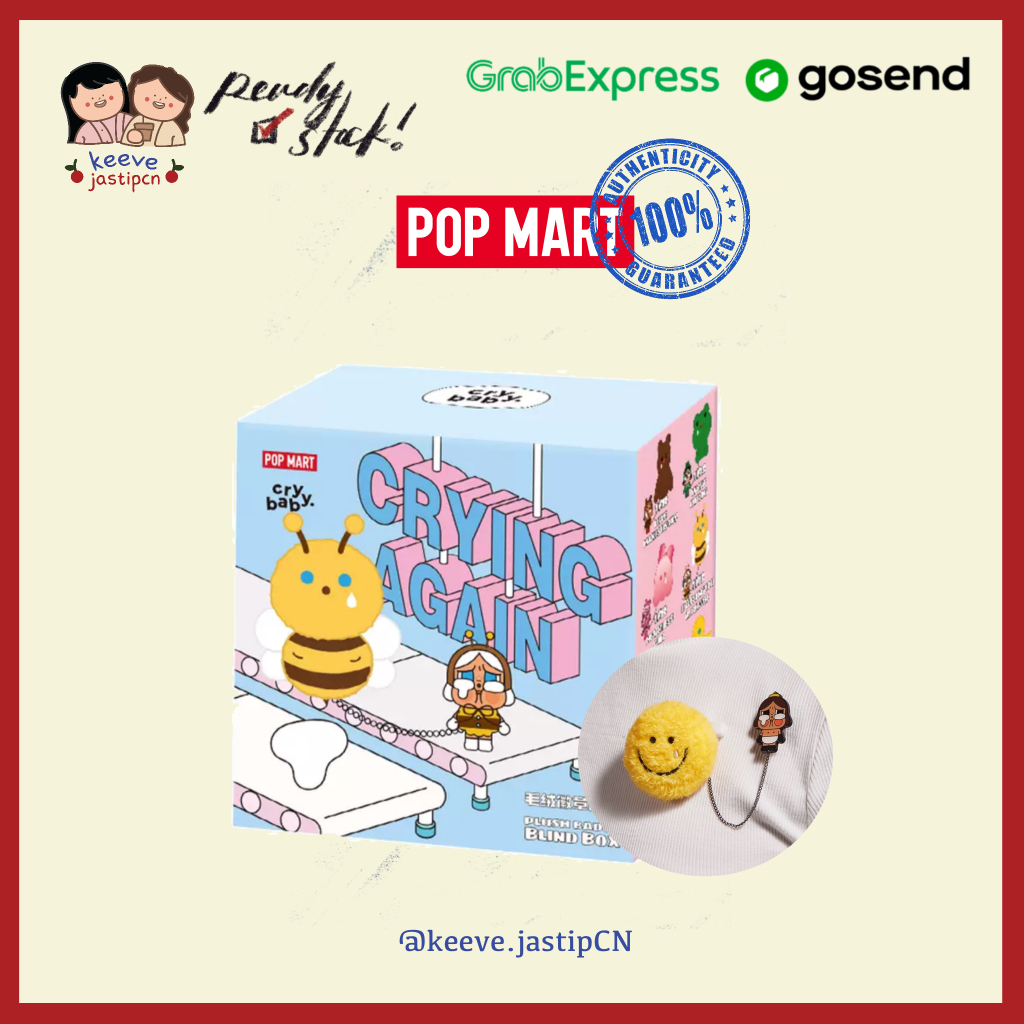 Jual POPMART CRYBABY CRYING AGAIN SERIES — BADGE PLUSH PIN BLIND BOX ...