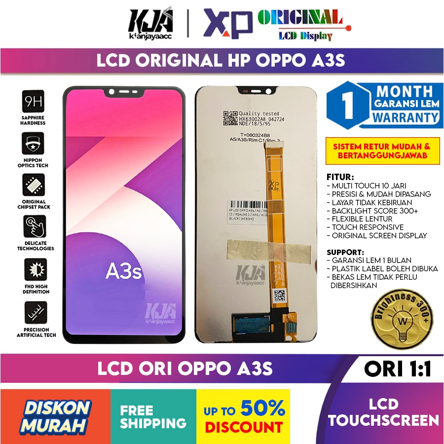 Jual ️ LCD Original ️ Oppo A3S CPH1803, CPH1853, CPH1805 LCD ...