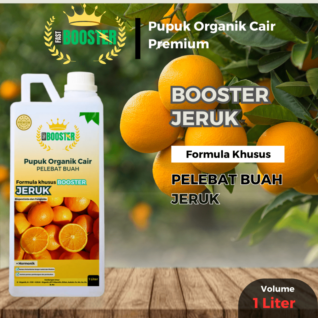Jual Fast Booster - Pupuk organik cair tanaman jeruk 1 liter booster pertumbuhan dan pelebat ...