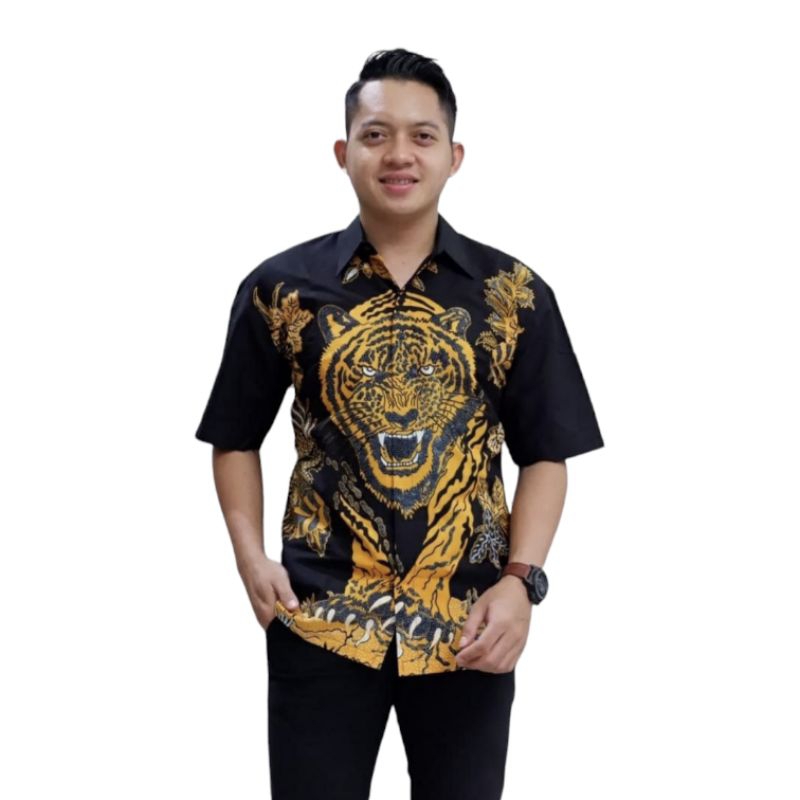 Jual KEMEJA BATIK PRIA MOTOF MACAN FULL FURING BATIK MOTIF HARIMAU ...