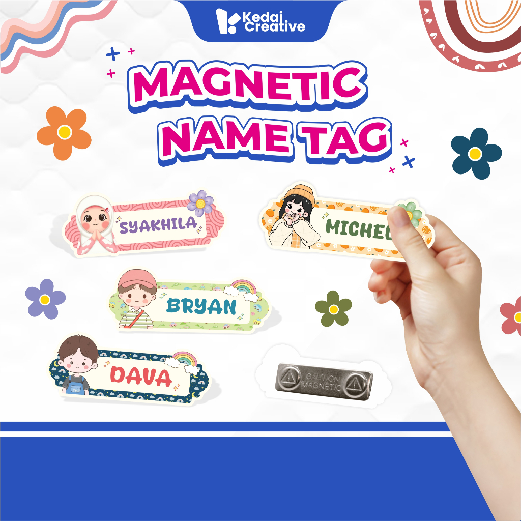 Jual Kedai Creative Name Tag Nama Dada Pin Akrilik Custom Nama Anak ...