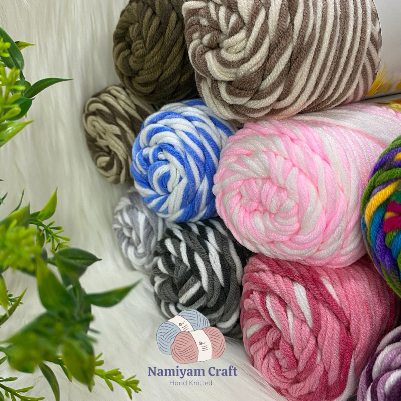 Jual Benang Rajut Sembur 8 Ply / Soft Acrylic Rainbow Yarn 8 Ply ...