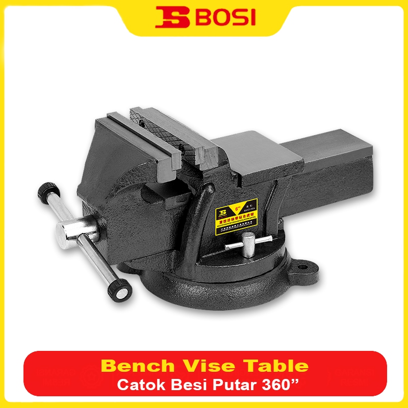 Jual BOSI Heavy Bench Vise Swivel With Anvil Ragum Besi Putar Catok ...