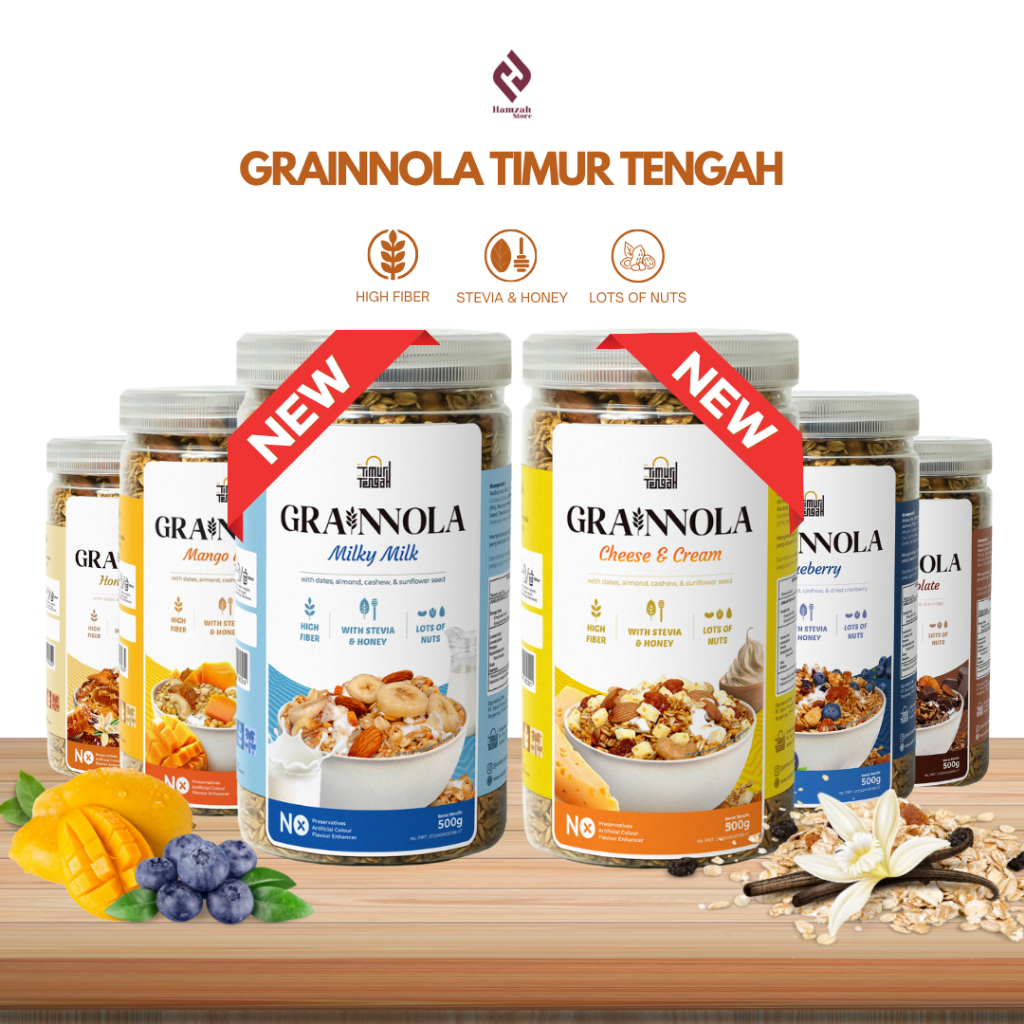 Jual Granola Timur Tengah 500 Gram Grainnola Diet Cemilan Sehat Premium ...