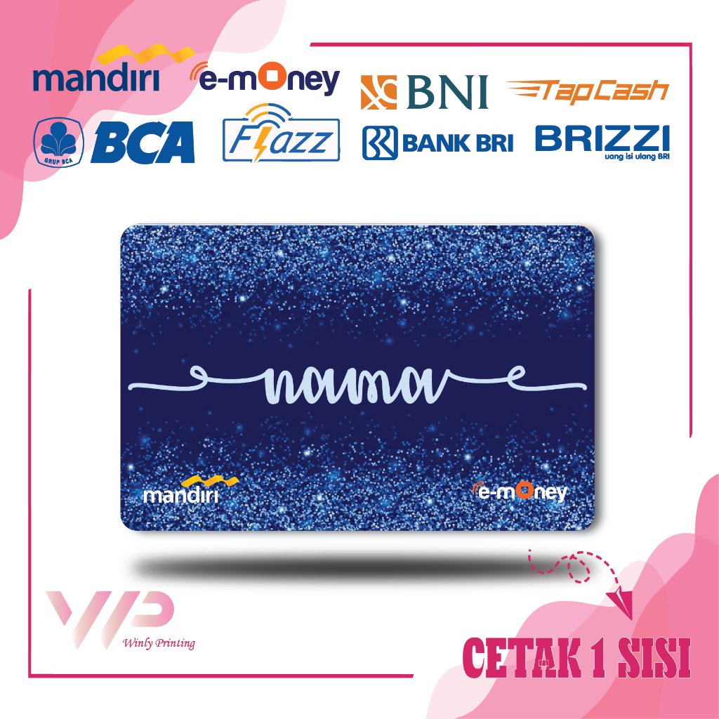 Jual KARTU EMONEY NAMA BLUE OLD BLUE BIRU TUA BIRU MUDA GLITTER CUTE 20 ...