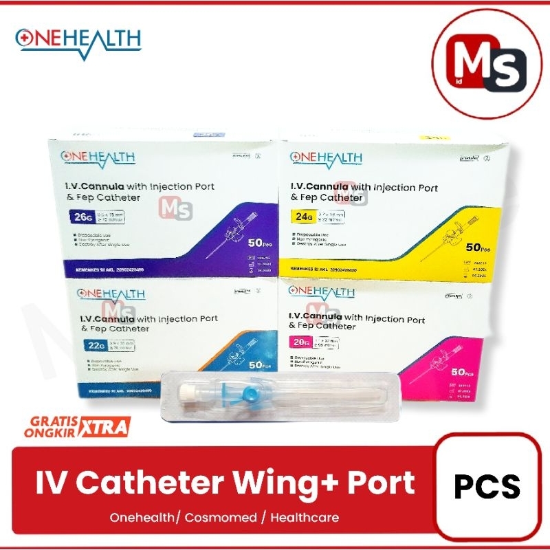 Jual IV CATHETER WITH PORT & WING ONEHEALTH / SATUAN | Shopee Indonesia
