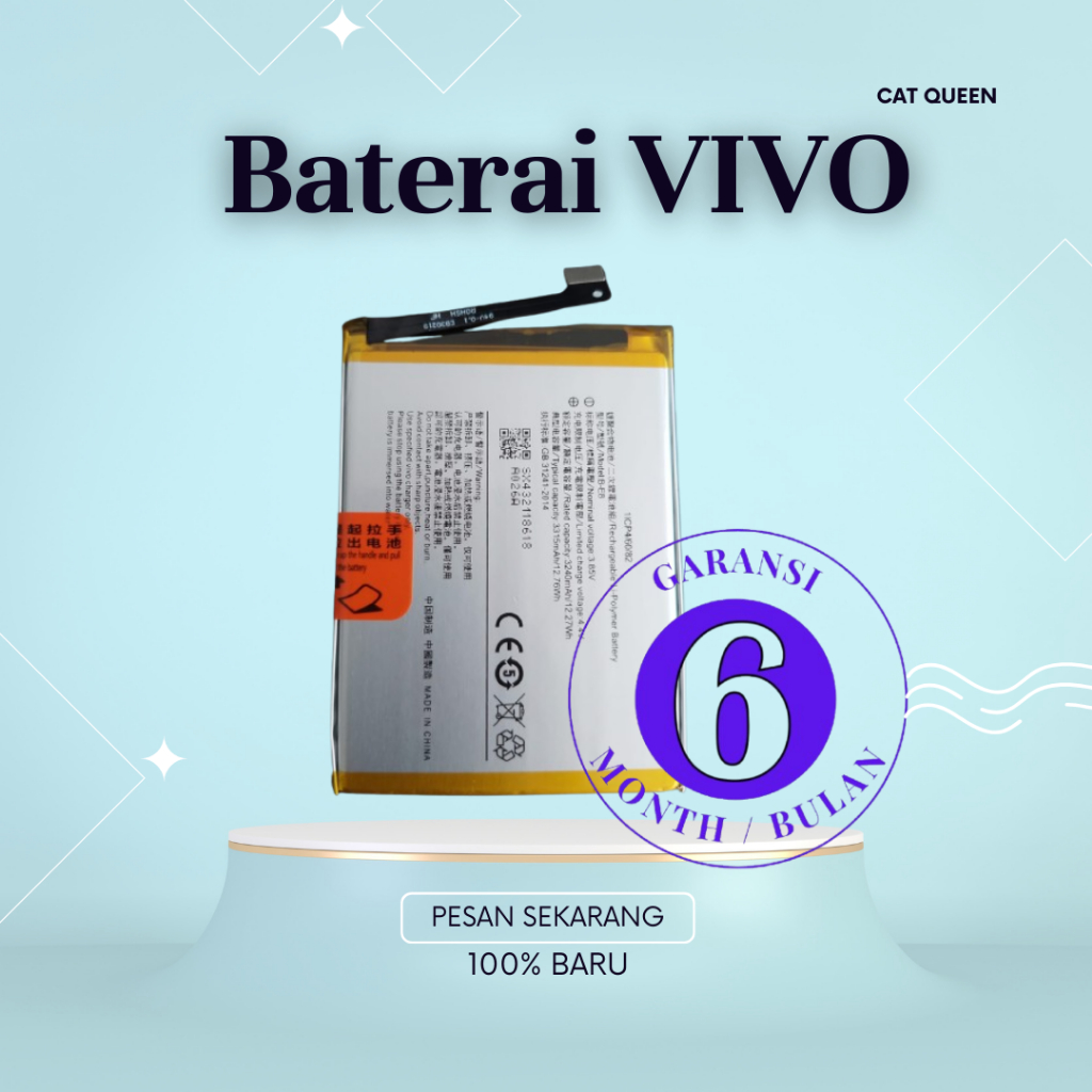 Jual 100% Baru Kapasitas Asli Baterai Batre Battery Hp Vivo Y15 Y51 Y69 ...