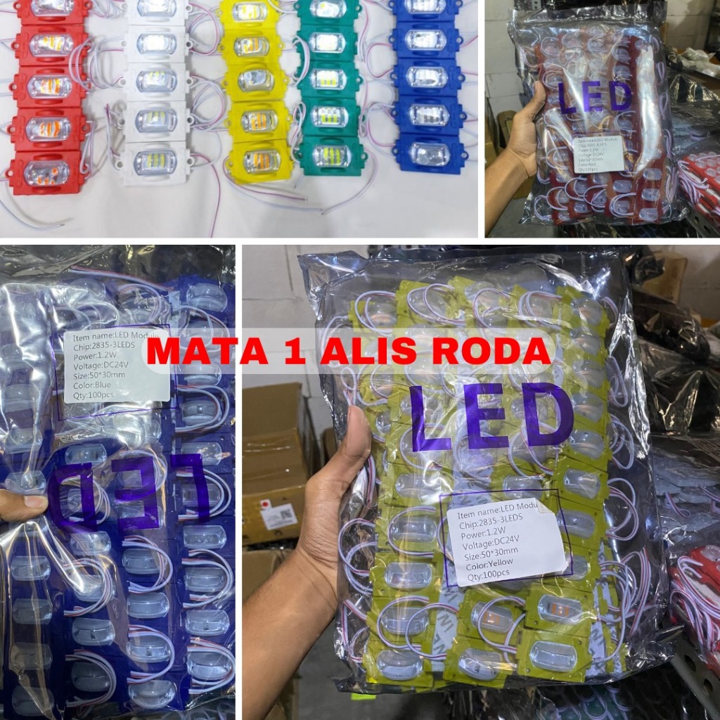 Jual [100 PCS] LAMPU LED 1 MATA TERANG LED ALIS RODA 12V / LED VARIASI ...