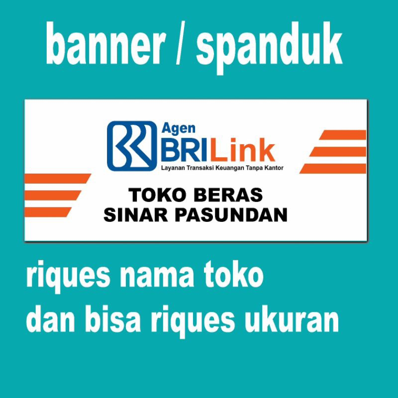 Jual Spanduk /banner Bri link riques nama toko ukuran | Shopee Indonesia