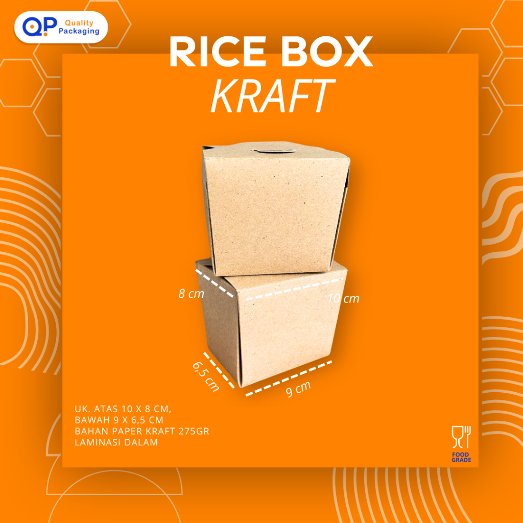 Jual Ricebox / Paper Food Pail / Rice Box Kraft Coklat Polos + Laminasi ...