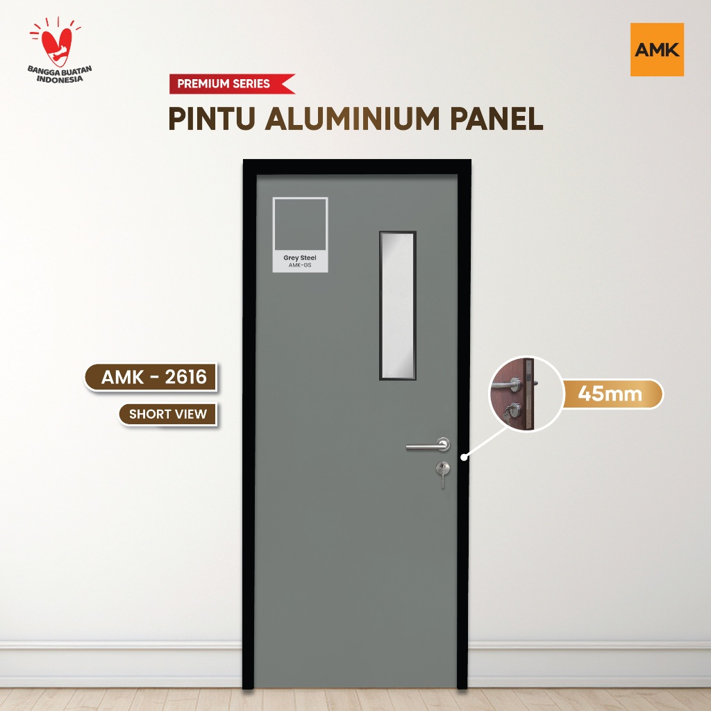 Jual AMK Pintu Aluminium Short View 2616 - Grey Steel | Shopee Indonesia