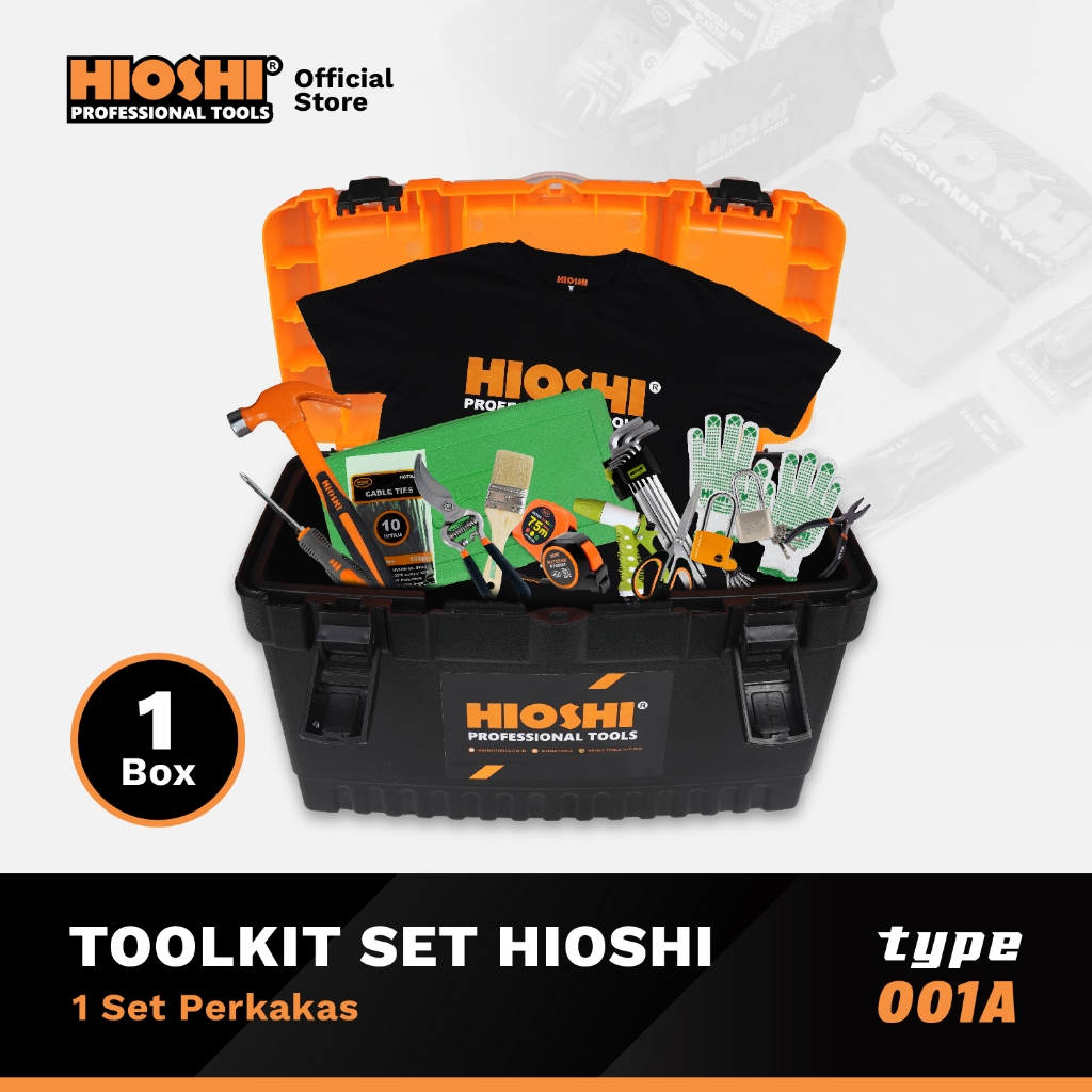 Jual HIOSHI/001A/Toolkit Set Lengkap /Toolbox/Peralatan Tukang/Kotak ...