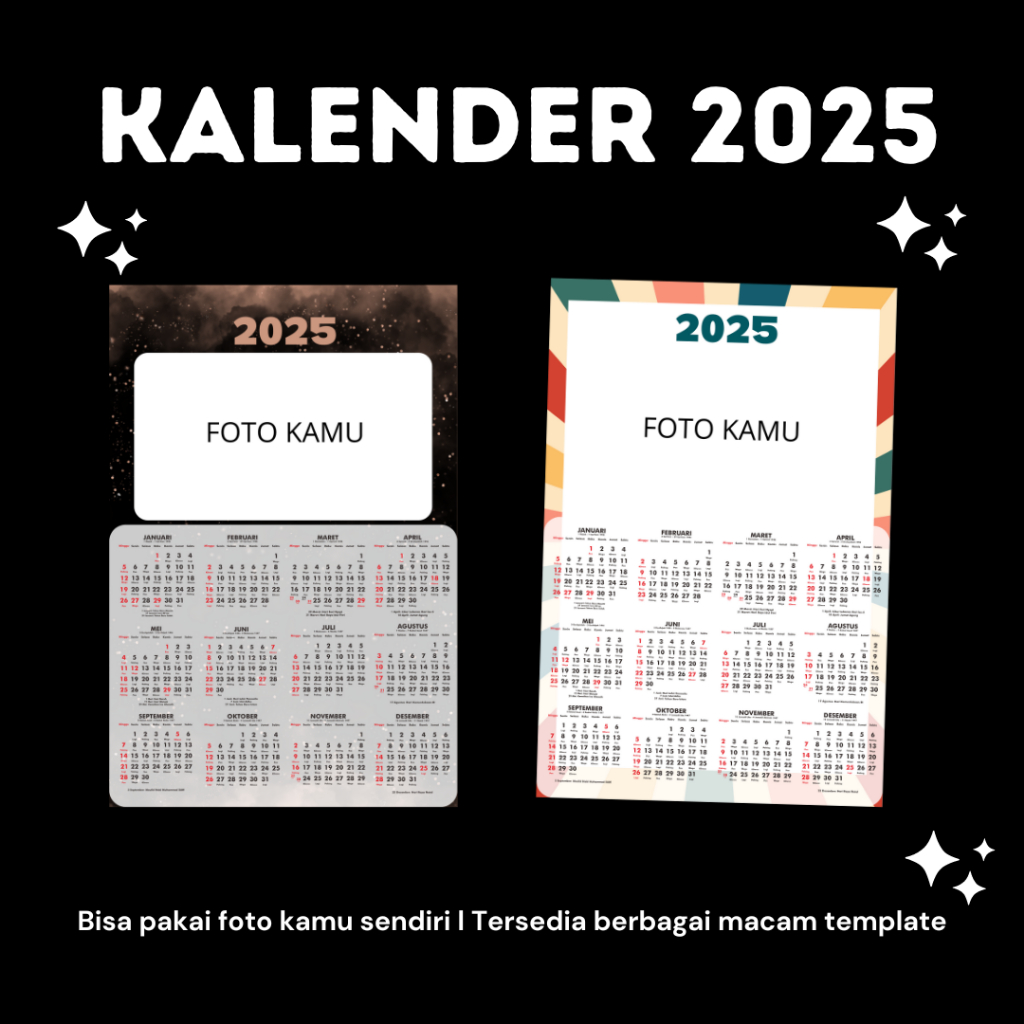 Jual [12 Bulanan A4] Kalender Dinding 2025 Kalender 12 Bulanan A4 Murah Custom - Min Order 2 ...