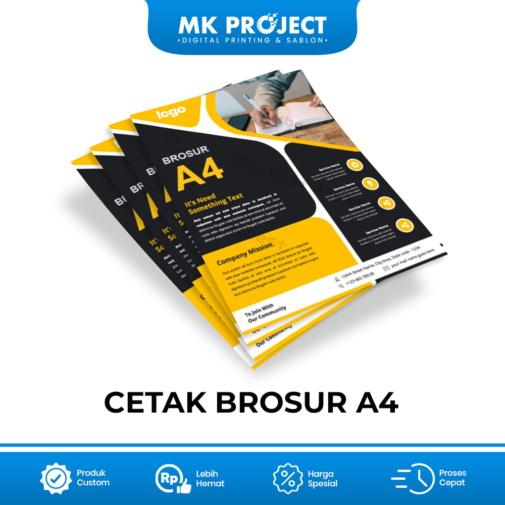 Jual CETAK BROSUR A4 (21 x 29,7cm) ART PAPER 150 FLYER BROSUR PROMOSI ...