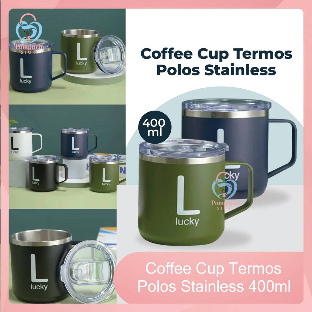 Jual Coffee Cup Termos Polos Stainless 400ml (SD-1265) - Termos Tahan ...