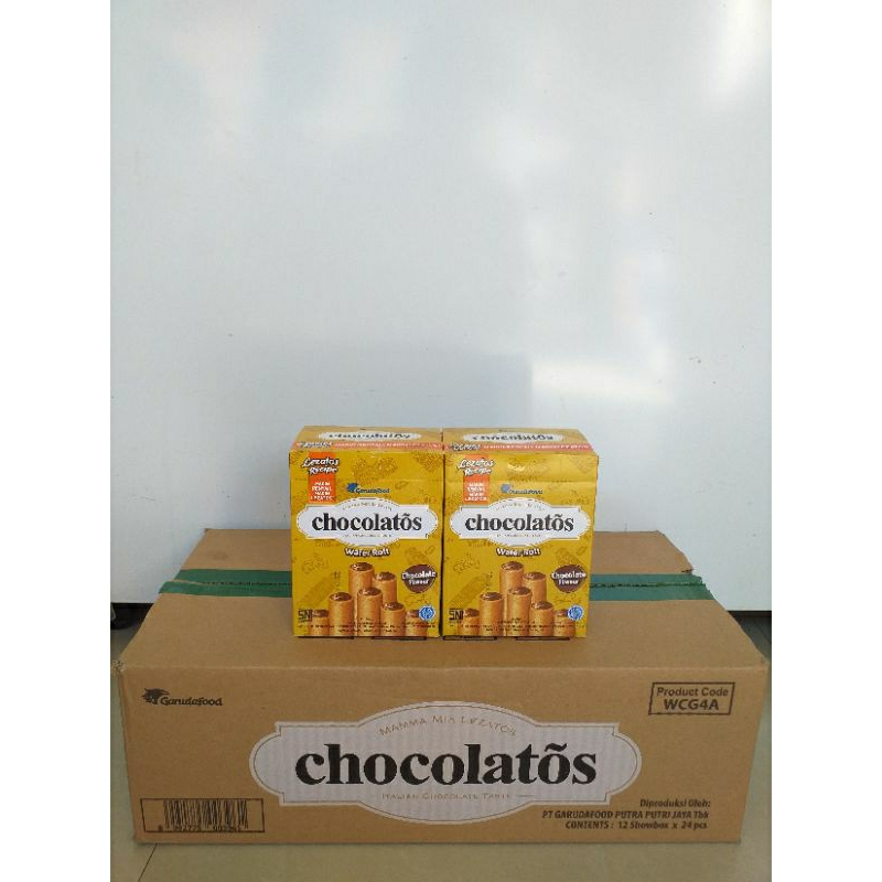 Jual 1 Dus Chocolatos Wafer Roll 500 / 1 Karton Chocolatos Wafer Roll ...