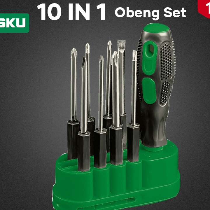 Jual ISKU Obeng Set 1 in 1 Obeng Kembang Komplit Seaa Ruer Handle ...