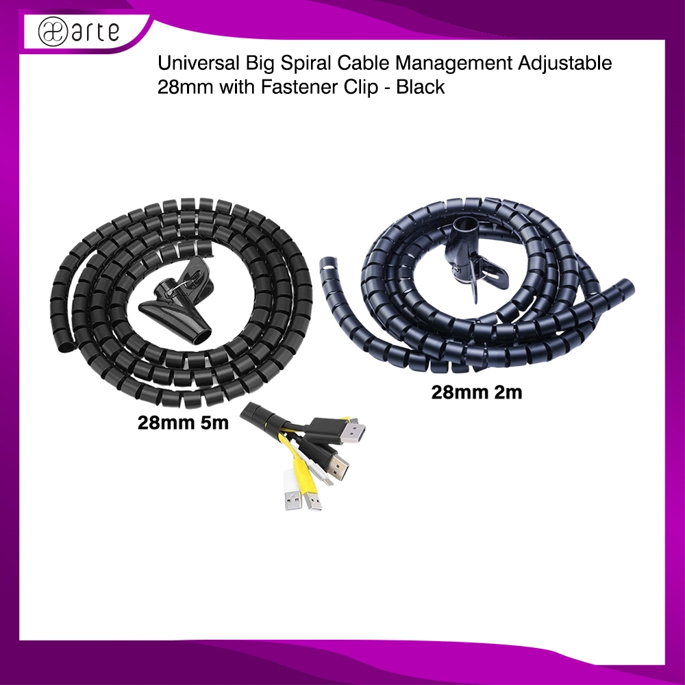 Jual Arte Universal Big Spiral Cable Management Adjustable 28mm 2m / 5m ...